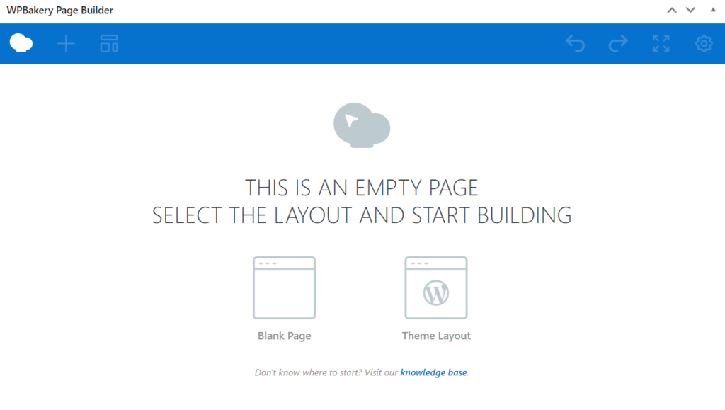 Blank Page Wizard - WPBakery Page Builder Knowledge Base