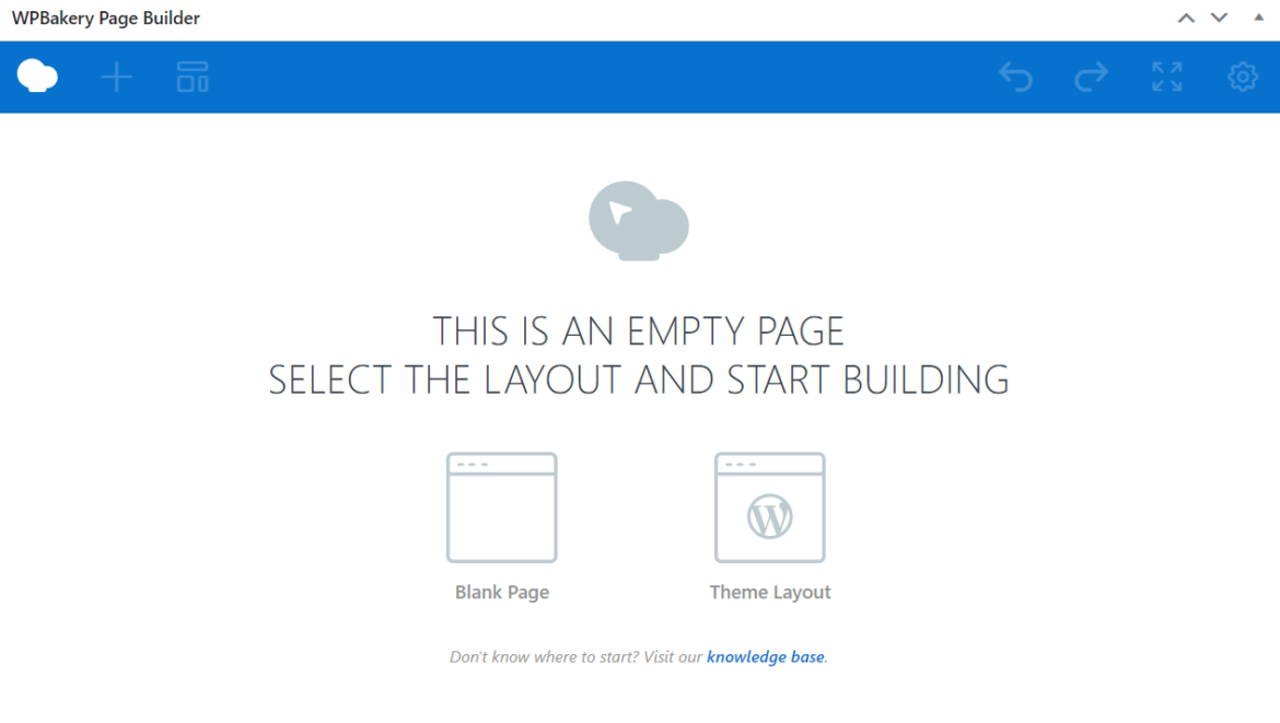 Blank Page Wizard - WPBakery Page Builder Knowledge Base